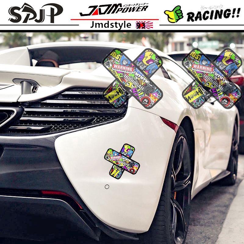 JDM Creative Fun Graffiti Patch Block Scratches Car Stickers Band-Aid ...
