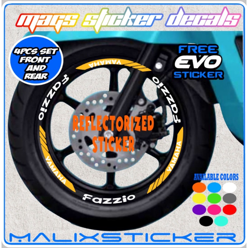 Mio Fazzio mags sticker 4pcs set front and rear sticker decals | Shopee ...