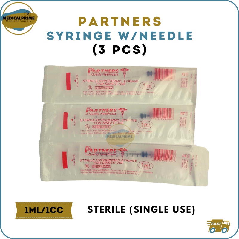 MEDIPRIME Partners Disposable Syringe 1ml/1cc | Shopee Philippines