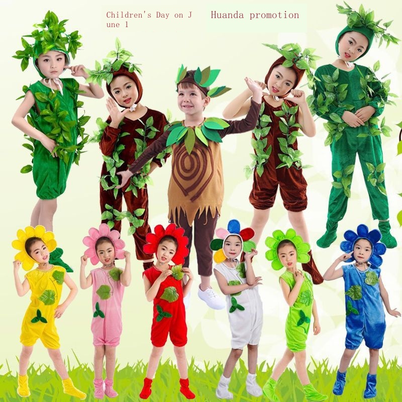 Children's Day plays big trees and small trees, costumes, students cos ...