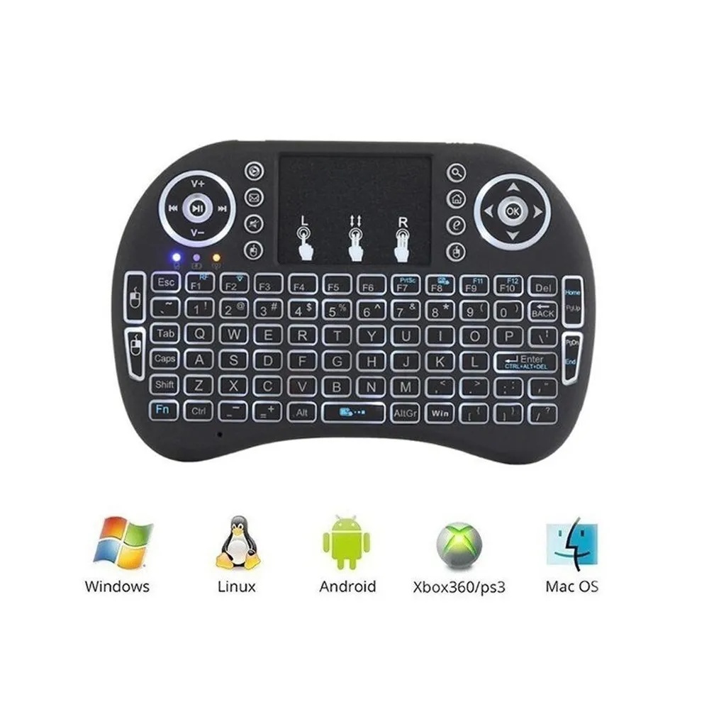 I8 Wireless Mini Keyboard 2.4ghz 3-Color Backlight Bluetooth Touchpad ...