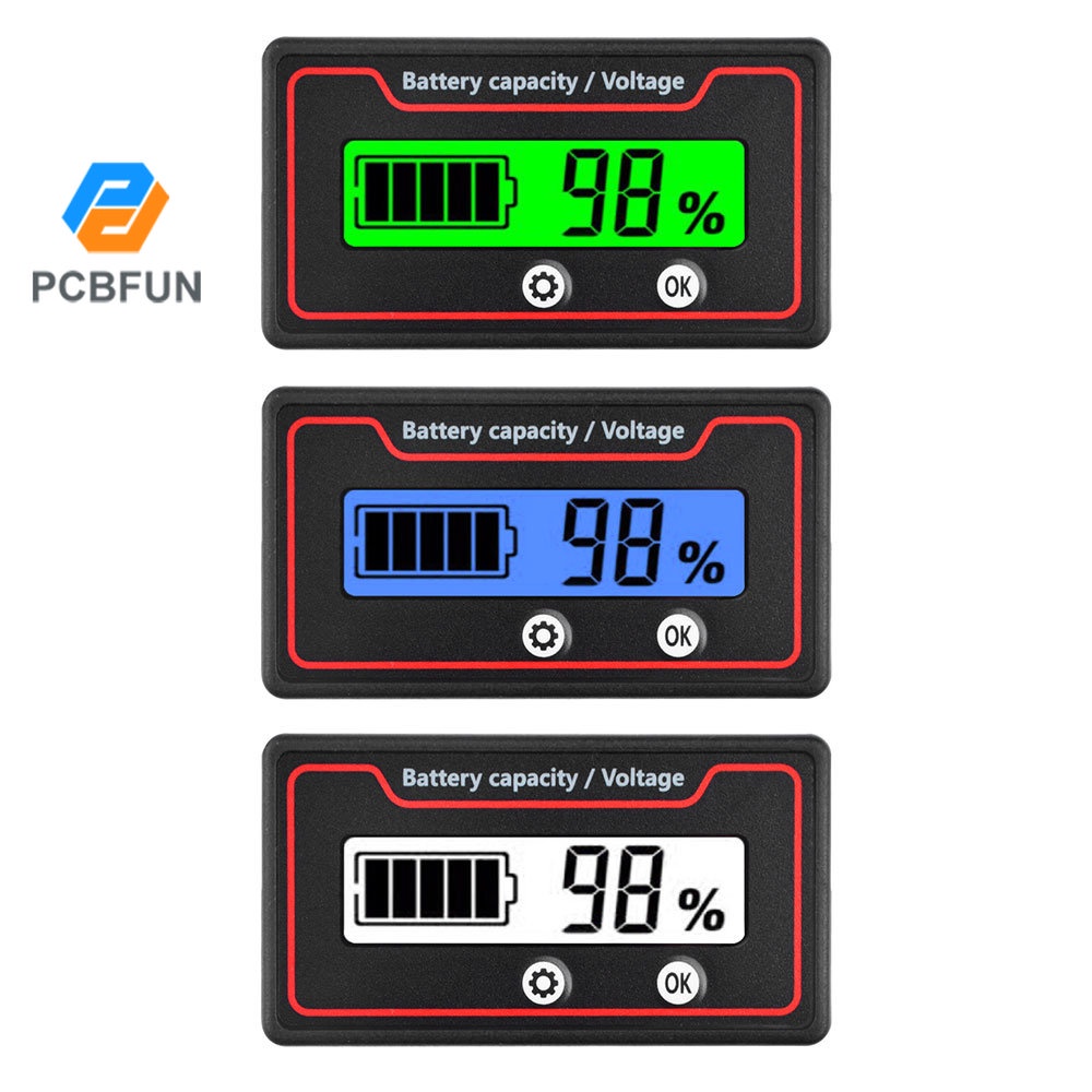 Pcbfun Battery Capacity Monitor 9-120v Battery Meter 12v 24v 48v ...