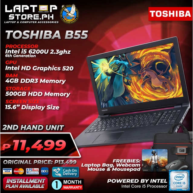 Laptop TOSHIBA B55 Intel Core i5 6200U 2.3ghz 4gb 500GB HDD(6th ...