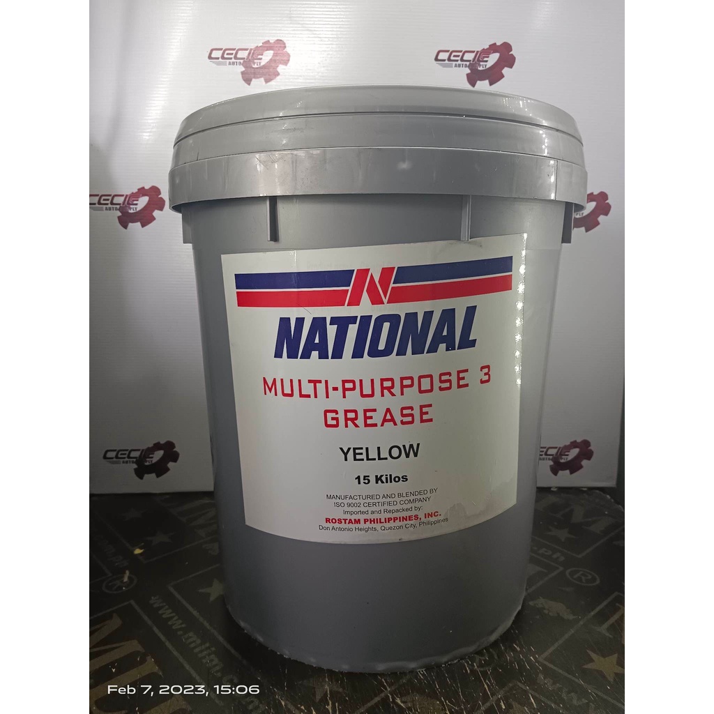 National Mutli Purpose Lithium Grease 3 Yellow 15kg 1 Pail | Shopee ...