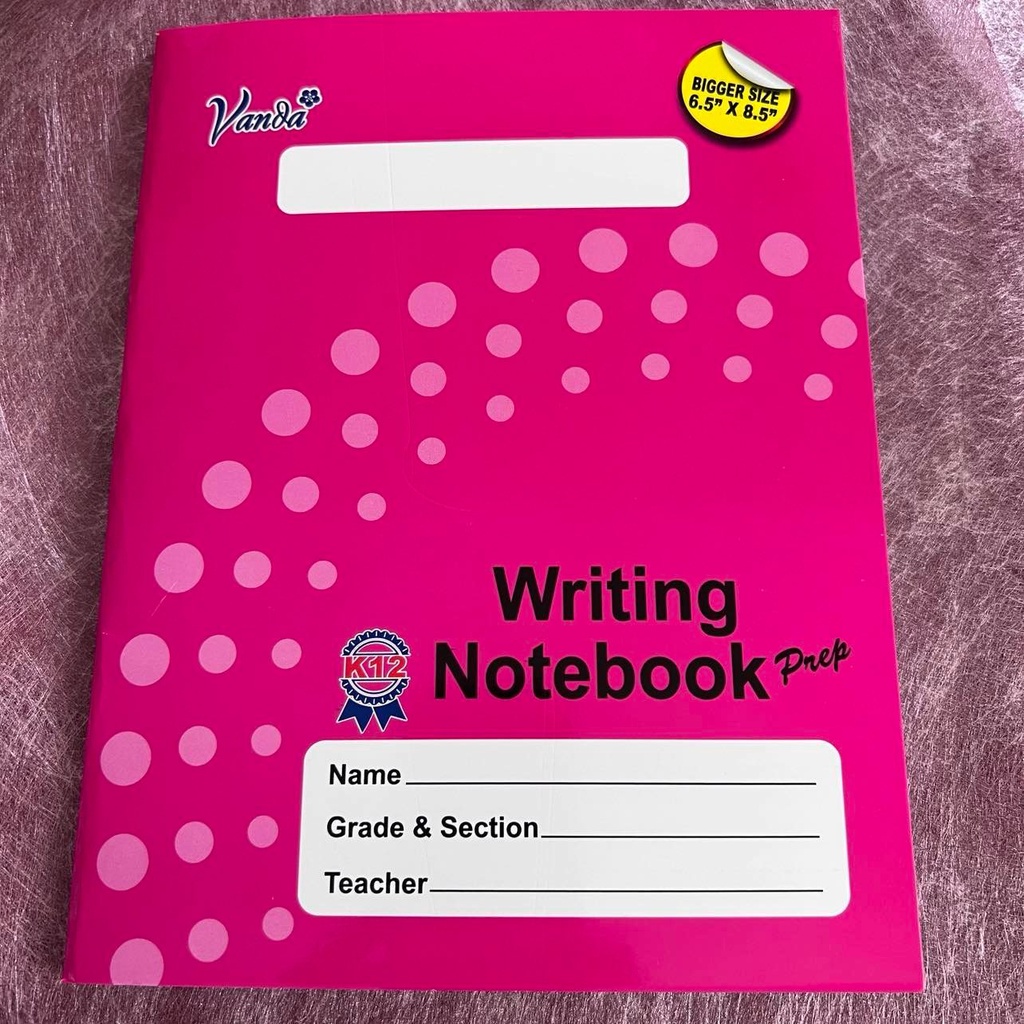 VANDA K12 Prep Writing Notebook BIGGER SIZE 6.5x8.5" (SOLD PER PIECE ...