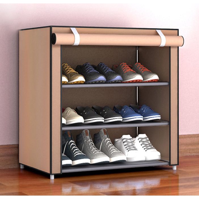 3 Layer Shoe Rack Shoe Cabinet with Cover Keeps your Shoes Dust-Proof ...