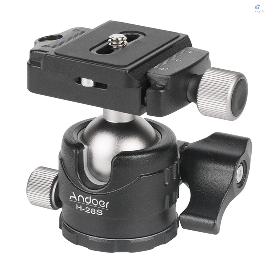Andoer H28S Mini Ball Head 360 Degree Panoramic Low Profile Tabletop ...