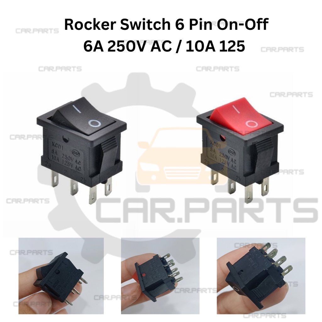 COS Rocker Switch On-Off 6 Pin 6A 250V AC/10A 125V AC (KCD1) | Shopee ...