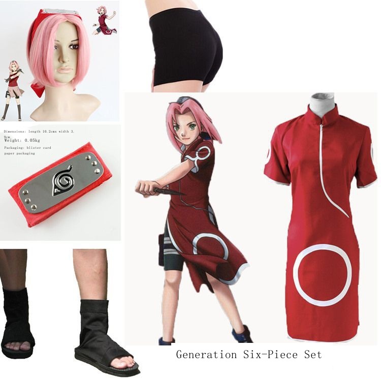 Anime NARUTO Haruno Sakura cossuit Comic Con performs cosplay costumes ...