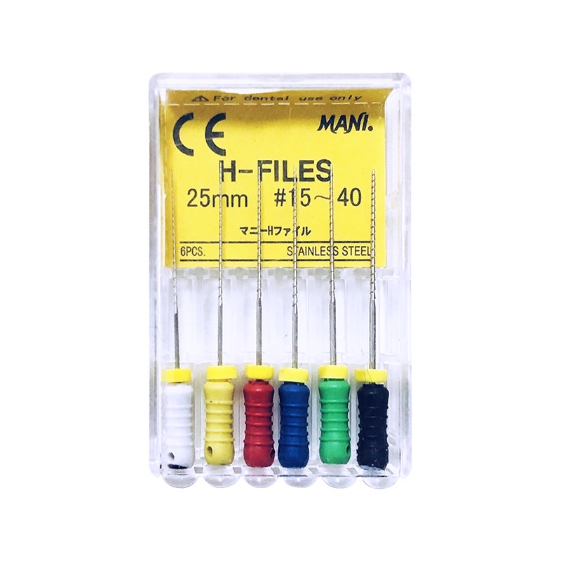 6 Pcs/1 Box Dental Stainless Steel H-files Endodontic Root Canal Hand ...