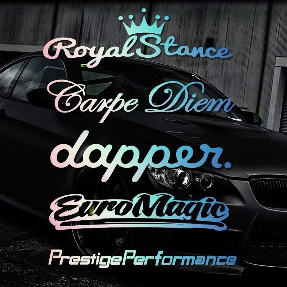 JDM Car Sticker English Letters Reflective Decorative Decals Decor Rear ...