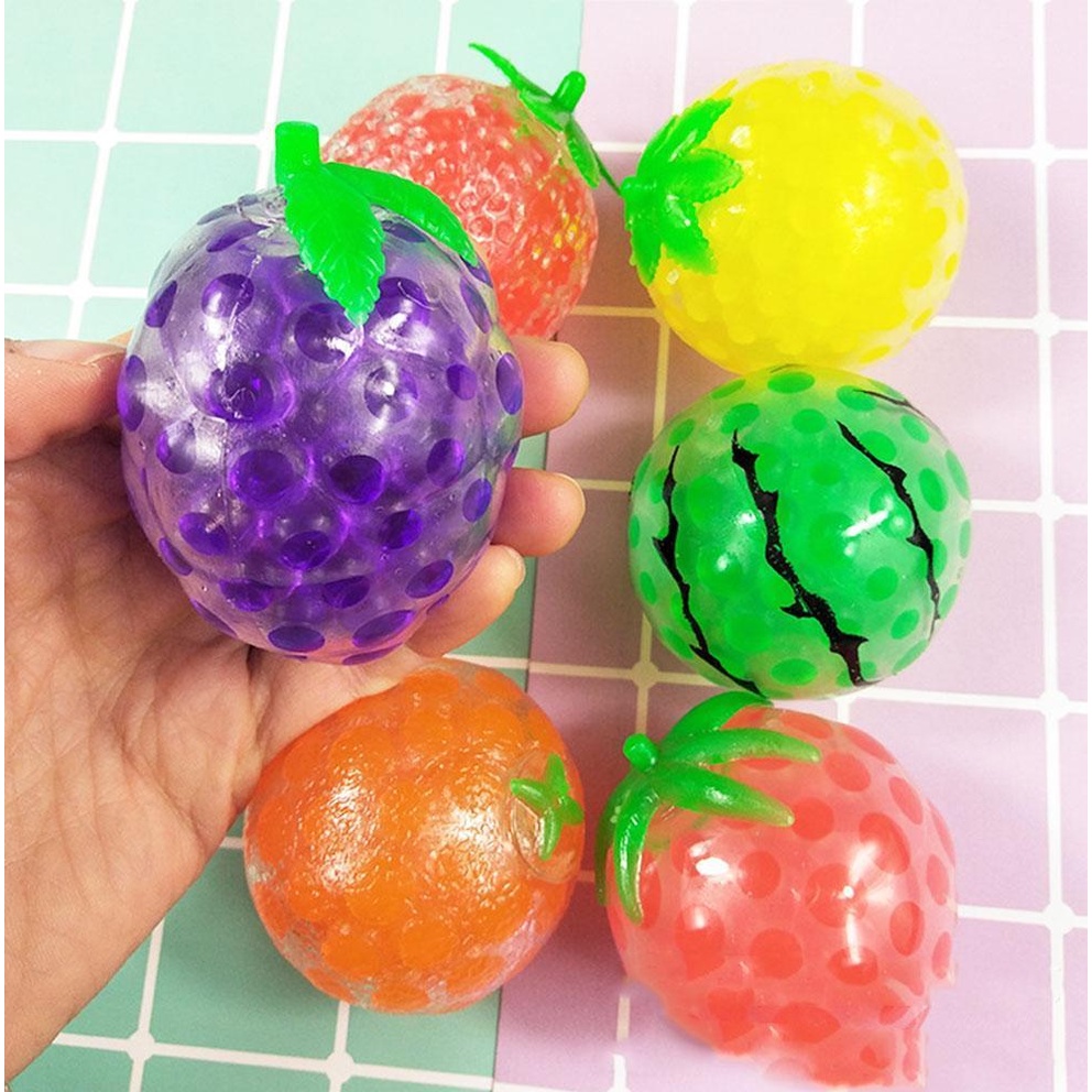 HMB Rainbow Fruit Fidget Mesh Ball Anti Stress Relief Sensory Bead ...