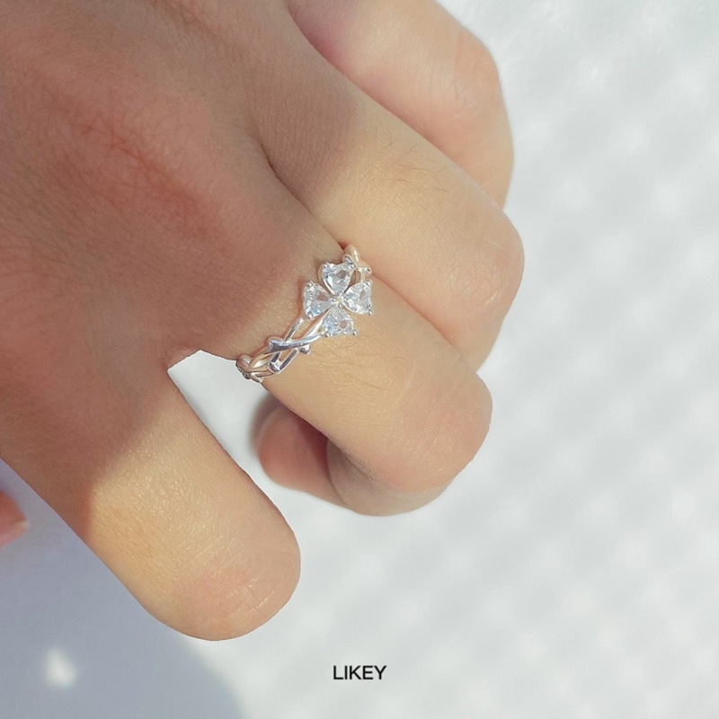 Lucky 4-Leaf Grass Ring Symbolizes Trust, Love And Hope | Shopee ...