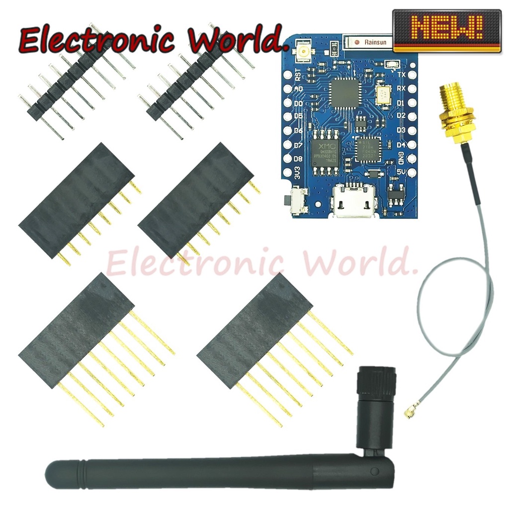 WEMOS D1 Mini Pro 4M 16M Bytes External Antenna Connector NodeMCU Based ...