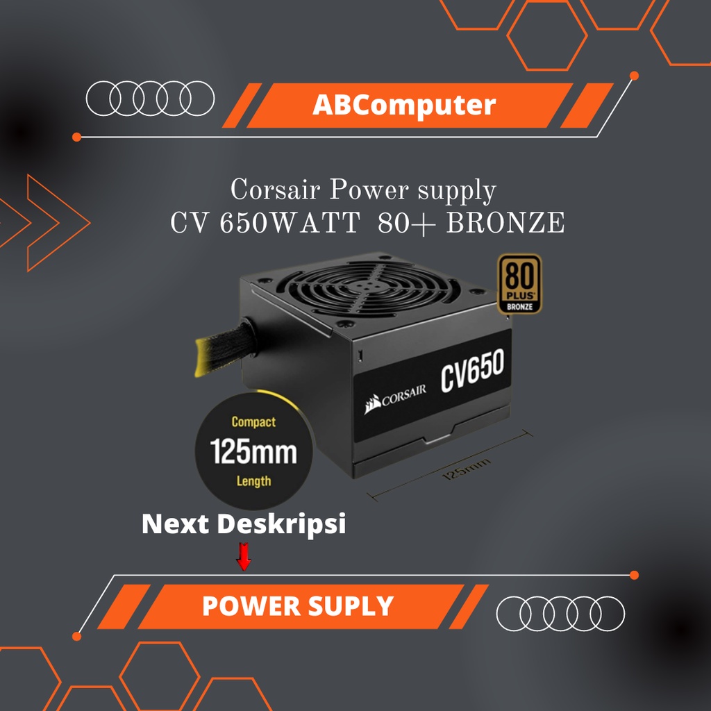 Psu/power supply Corsair CV650 - 650 Watt 80 Plus Bronze Power supply ...