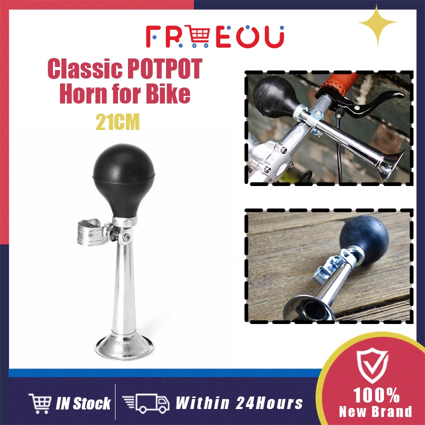 9 inches Bike Horn Classic POTPOT Horn Anti-rust Chrome Plating Vintage ...