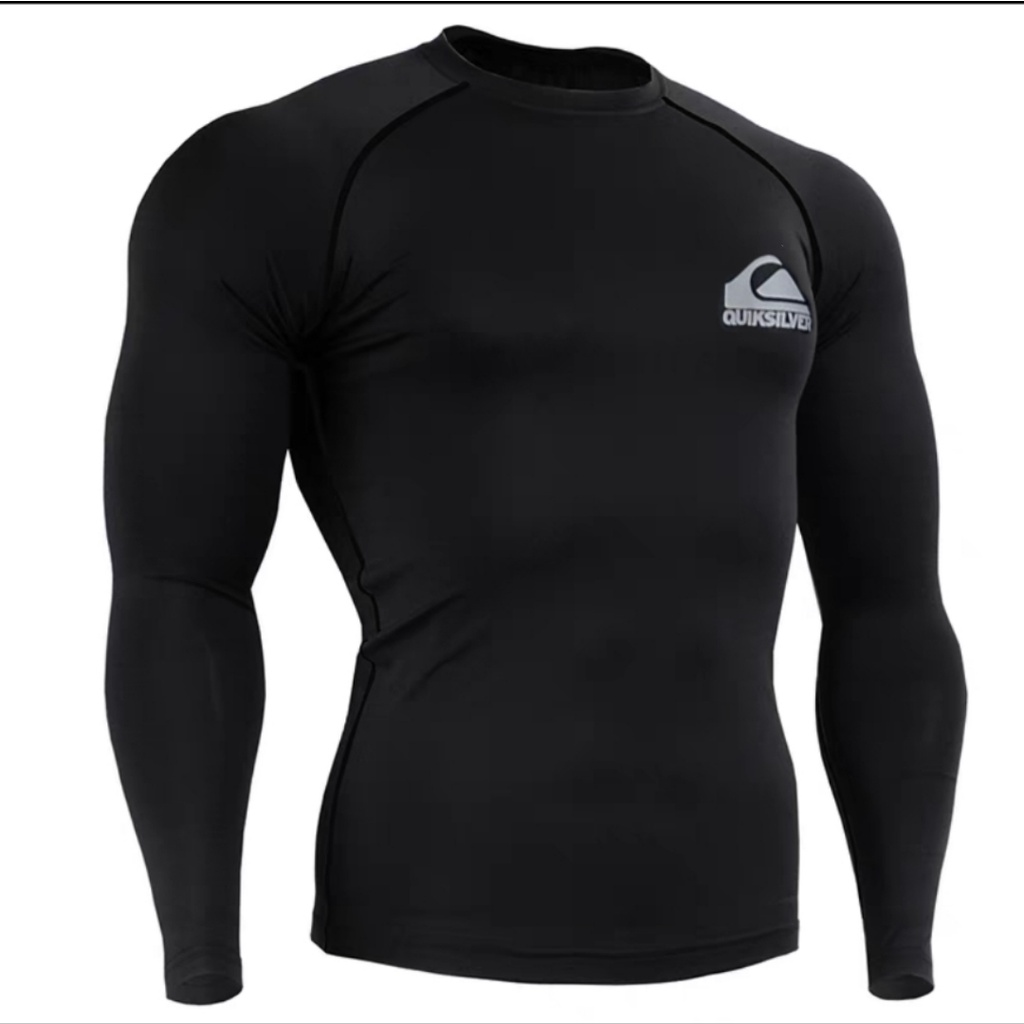 [BK] men's stretchable rush guard quick-drying sunscreen long sleeves ...