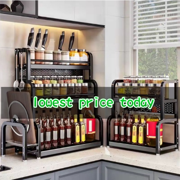 Spice Rack Stainless Steel Kitchen Condiment Seasoning Storage ...