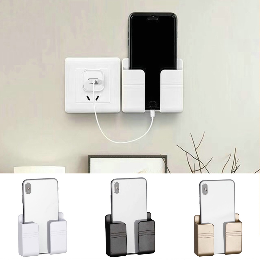 Wall Mounted Phone Holder Organizer Storage Box Remote Control Mounted ...