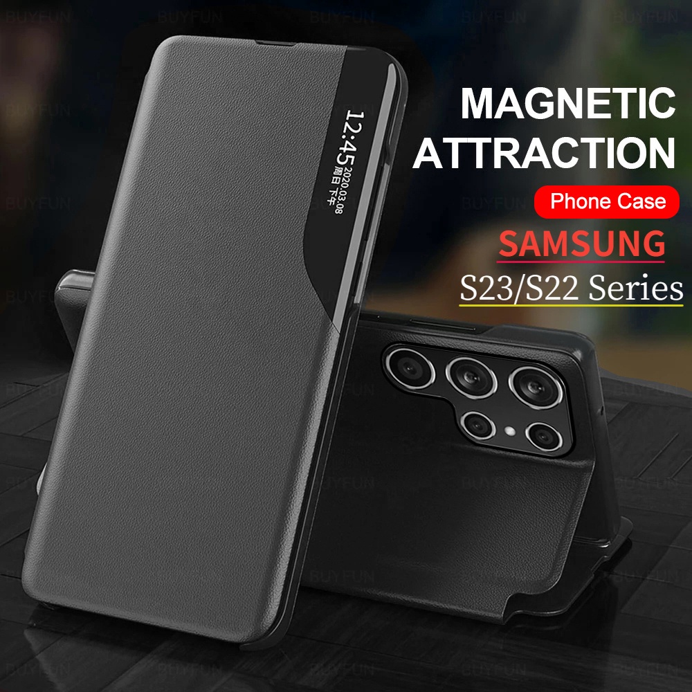Magnetic Smart Flip Casing For Samsung Galaxy S23 Ultra S23Ultra Phone ...