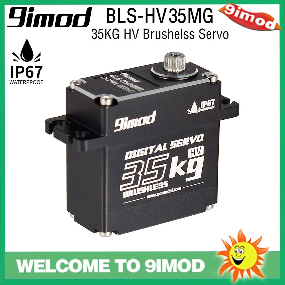 9imod Waterproof Servo BLS-HV35MG 35KG 180 Degree Aluminum Case Digital ...
