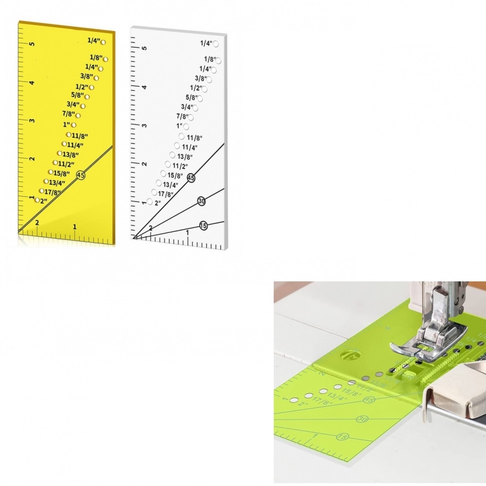 Yellow / Transparent Acrylic Seam Guide Ruler for Sewing Machine ...