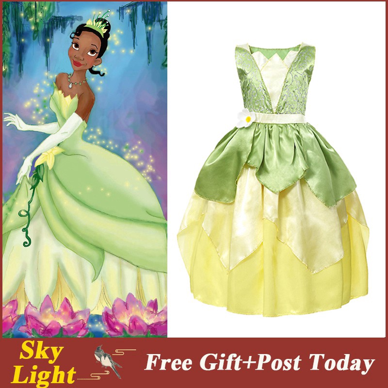 Princess Tiana Costume For Kids Girl Baby Clothes The Princess and The ...