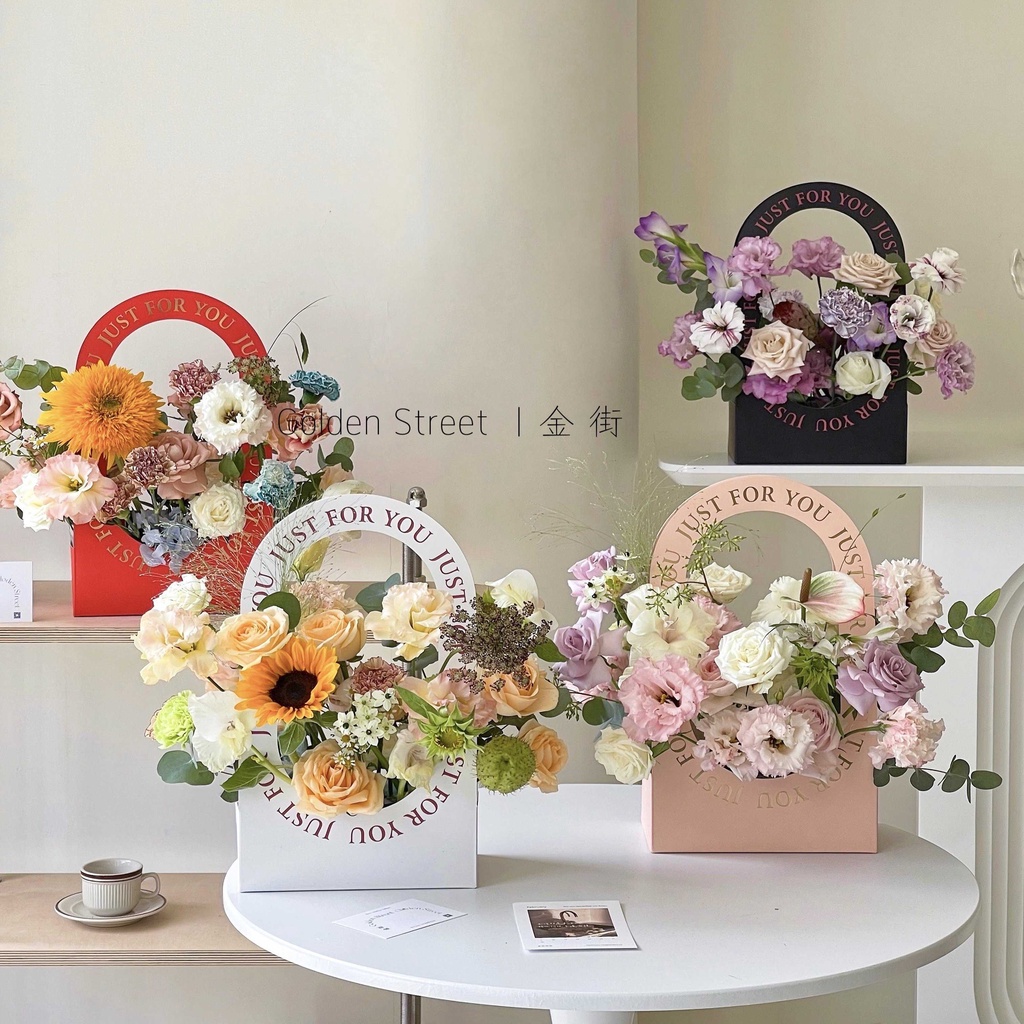 4pcs Portable flower box Folding gift packaging materials Valentine's ...