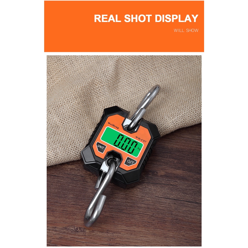 Electronic Hanging Scales 100kg 50g Digital Stainless Steel Hook ...