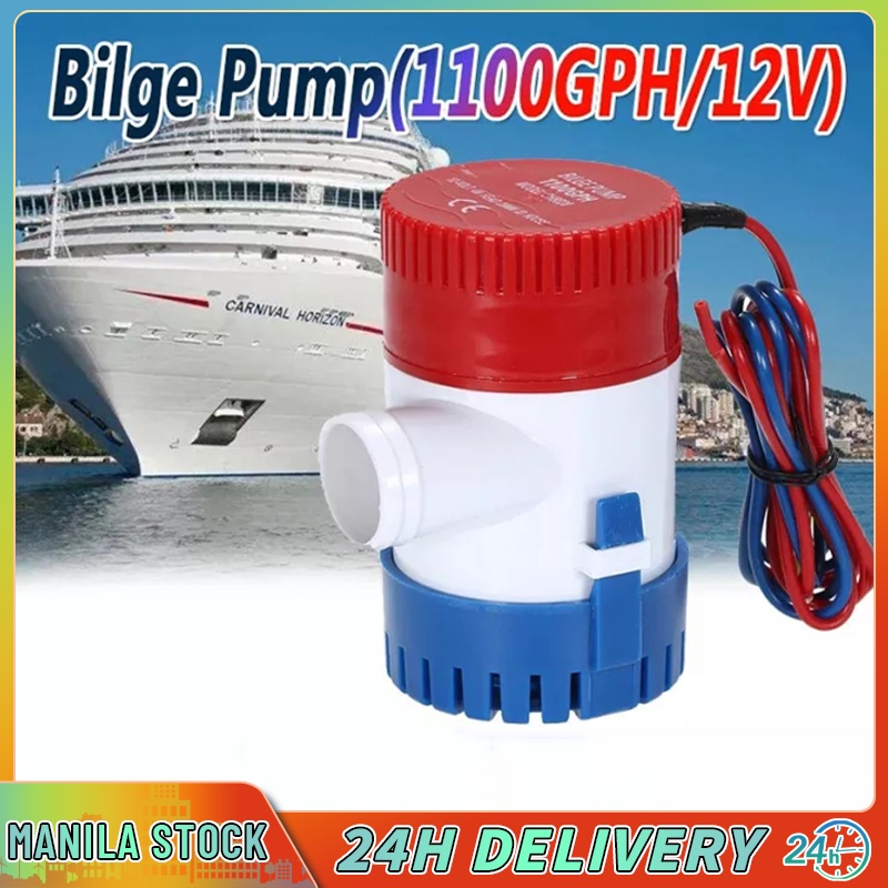 1100GPH 12V Electric Marine Submersible Bilge Sump Water Pump with ...