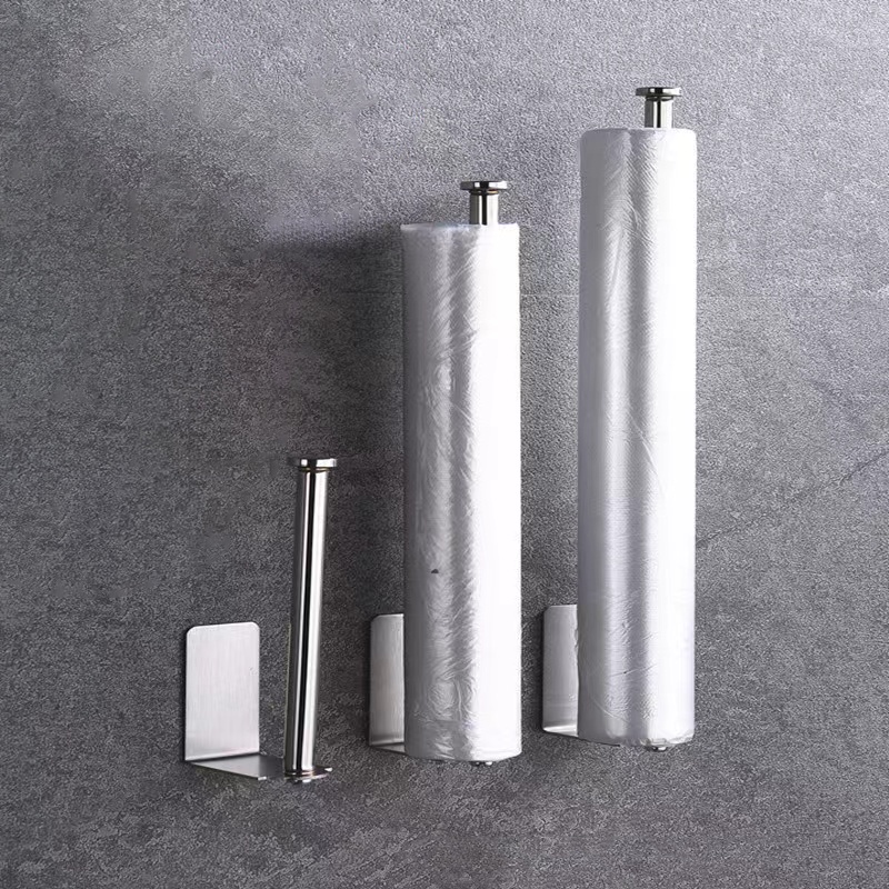Self Adhesive Toilet Paper Holder Stainless Steel Fresh Keeping Film