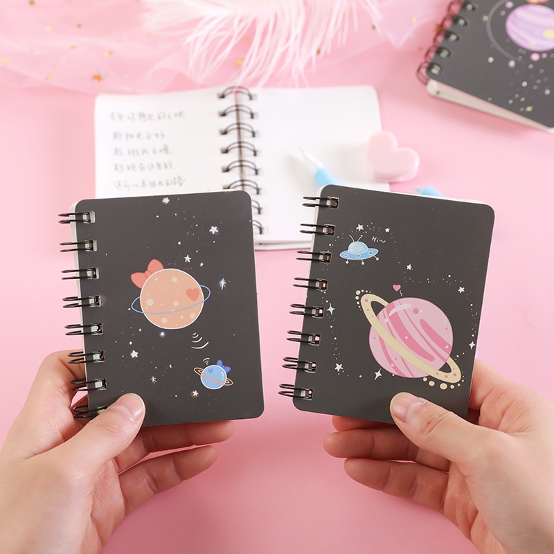 A7 Dream Planet Cute Mini Portable Coil Notepad Diary Book Exercise ...