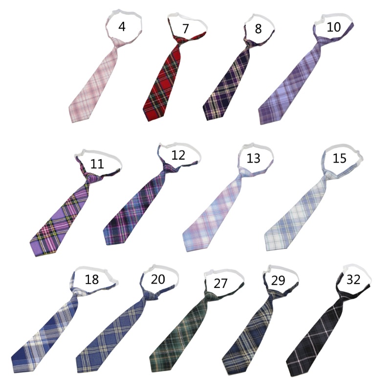 Lazy JK Ties Women Plaid Slim Cute Necktie Plaid Uniform School Student ...