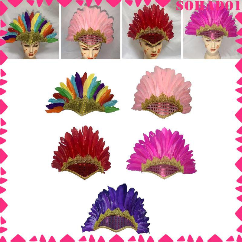 [Sohad] Feather Headdress Headpiece Headwear for Fancy Dress Party ...