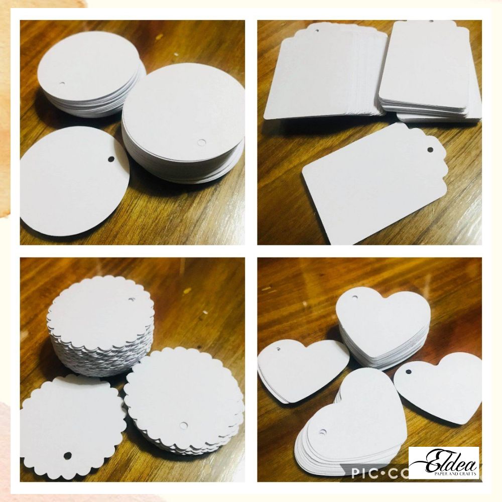 160-200gsm 50pcs White blank tag card for tagging, labelling, gift tag ...