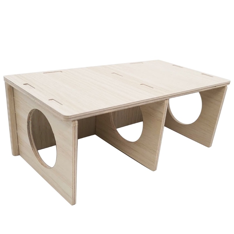 Hamster Hideout Wood Villa Small Animal Pet Natural Wood Hideout Play ...