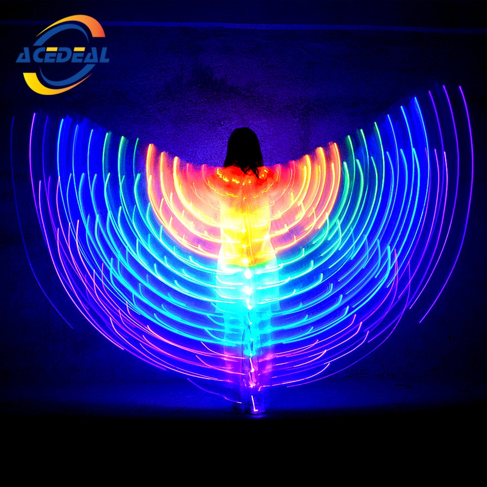 LED Light Up Butterfly Wings Five Color Belly Dance Wings Led Wings ...