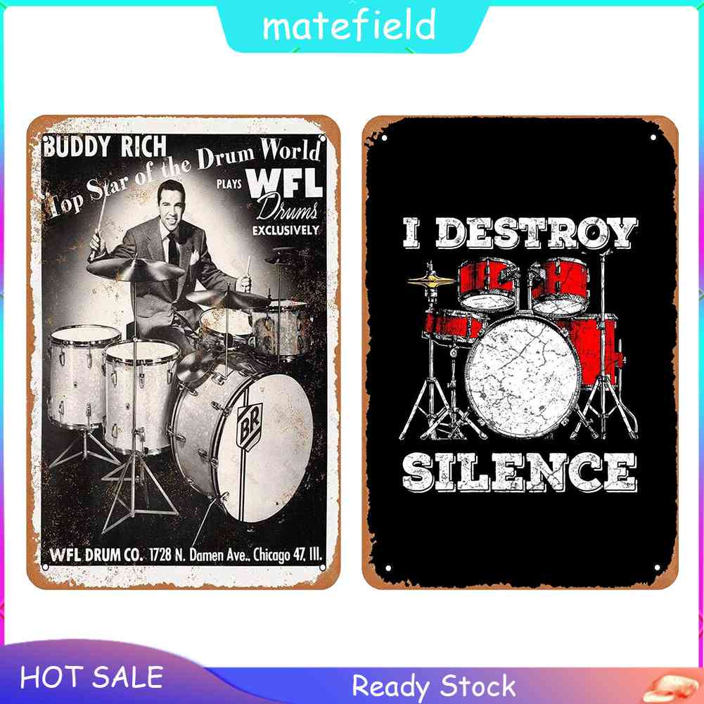 Drum Kit Retro Metal Plate Tin Sign Plaque Poster for Bar Club Cafe ...