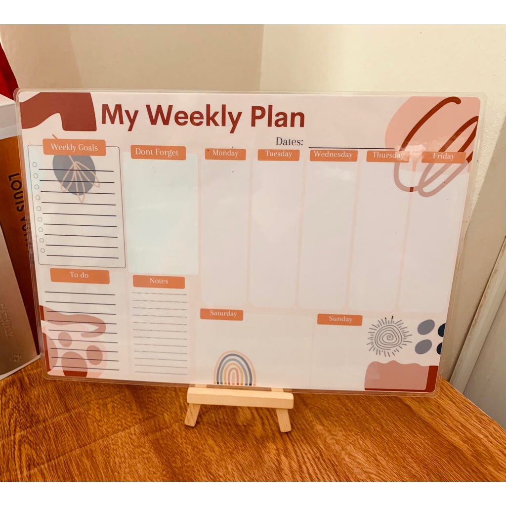 Reusable/Laminated Weekly Planner Reminder Board Schedule Organizer ...
