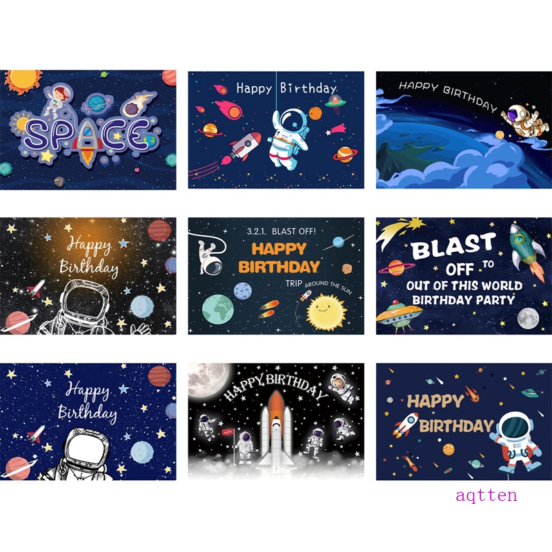 Aqtten Universe Space Planet Spacecraft Astronaut Backdrop Baby Boy ...