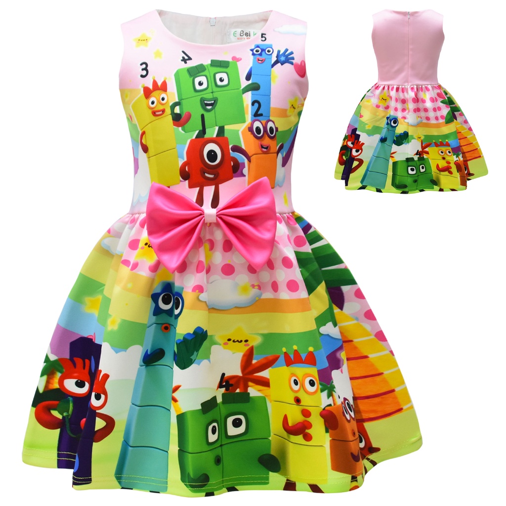 Cartoon Numberblocks Baby Girls Summer Dress Kids Dresses Toddler Girls ...