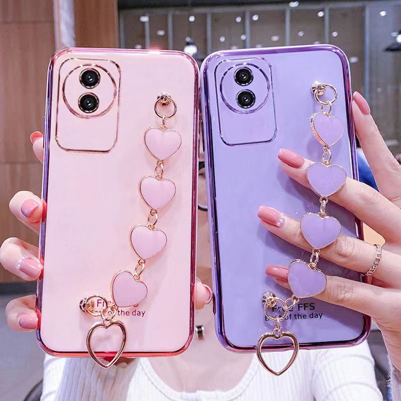 vivo y02 y02t case Electroplated mobile phone case love bracelet ...