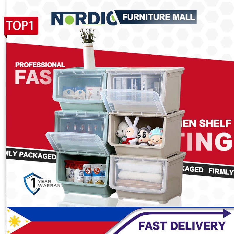 Multipurpose Stackable Storage Box Movable Container Storage Organizers ...