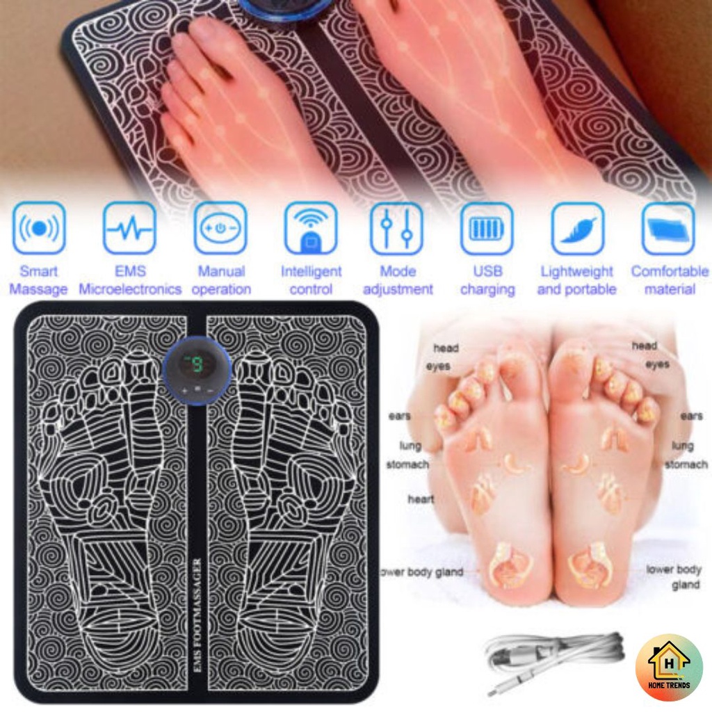 HT - Foot Massager Pad Pes Muscle Electric EMS Health Relax ...
