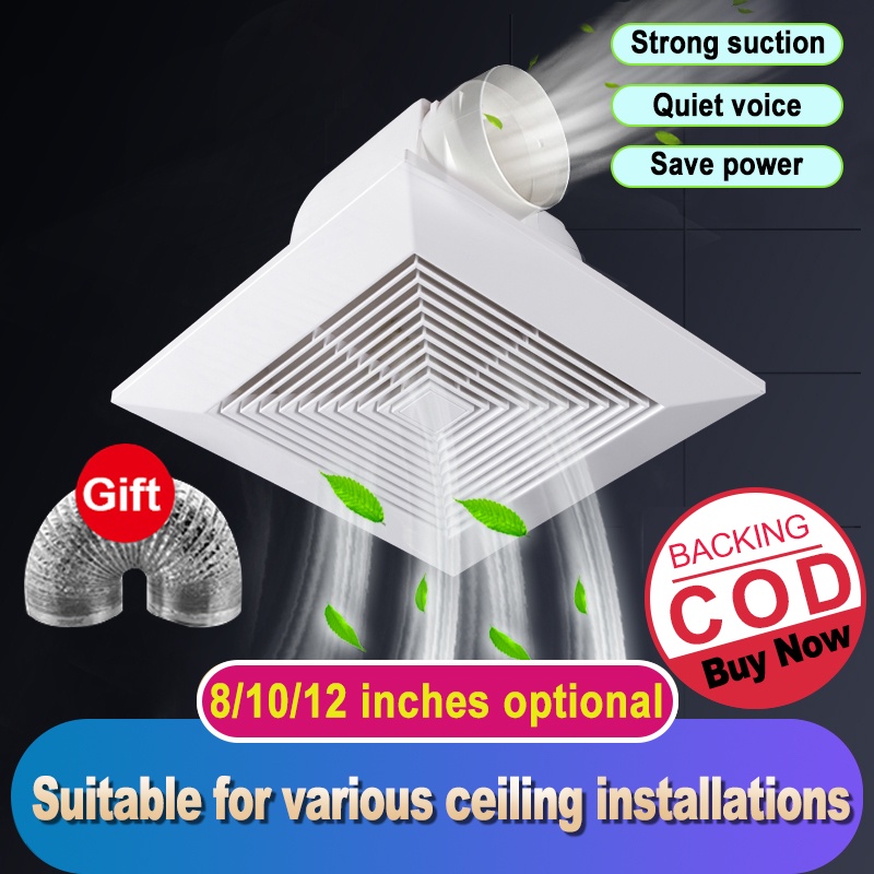8/10/12/14 Inch Ventilation Fan Ceiling Exhaust Fan Silent High Suction ...