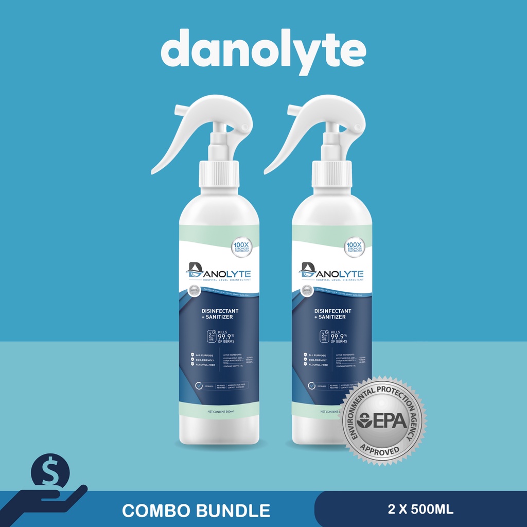 2 Containers of 500 ml Danolyte® BUNDLE All-Purpose Disinfectant ...