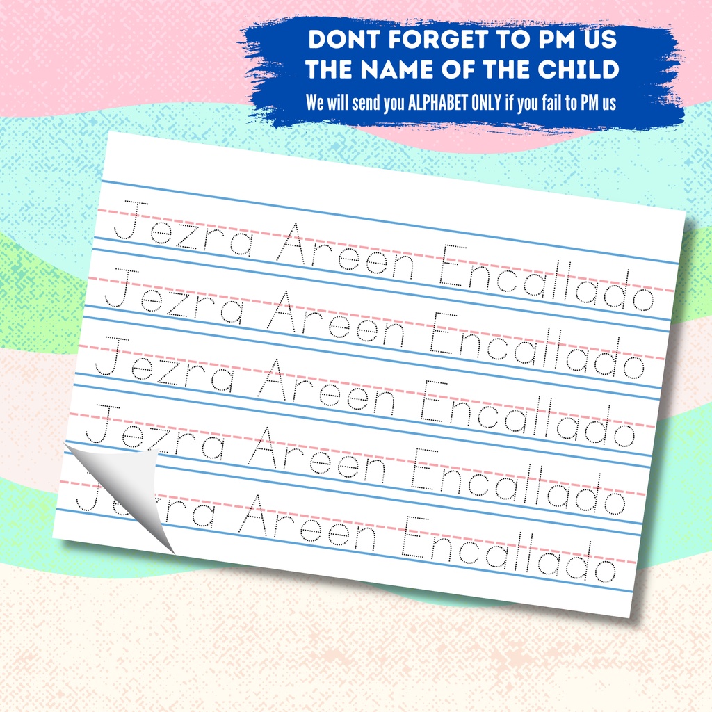 Personalized Name Tracing Pad Activities Alphabet, Numbers, Name, Shape ...