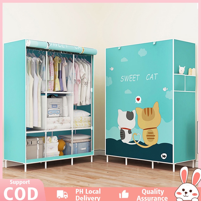 Childrens Wardrobe Large Portable Diy Clothes Foldable wardrobe Fabric ...