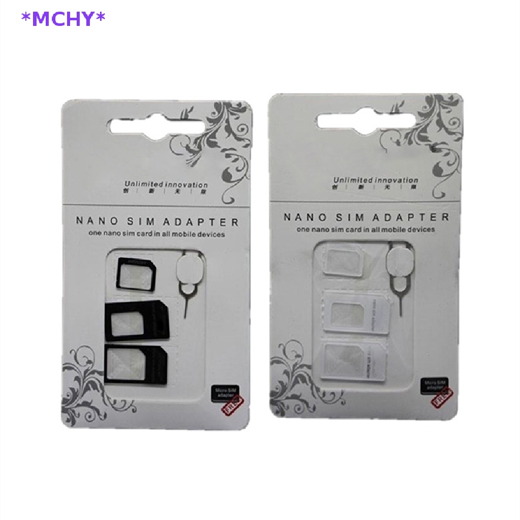 MCHY> 2 Set 4 In 1 Convert Nano SIM Card To Micro Standard Adapter ...