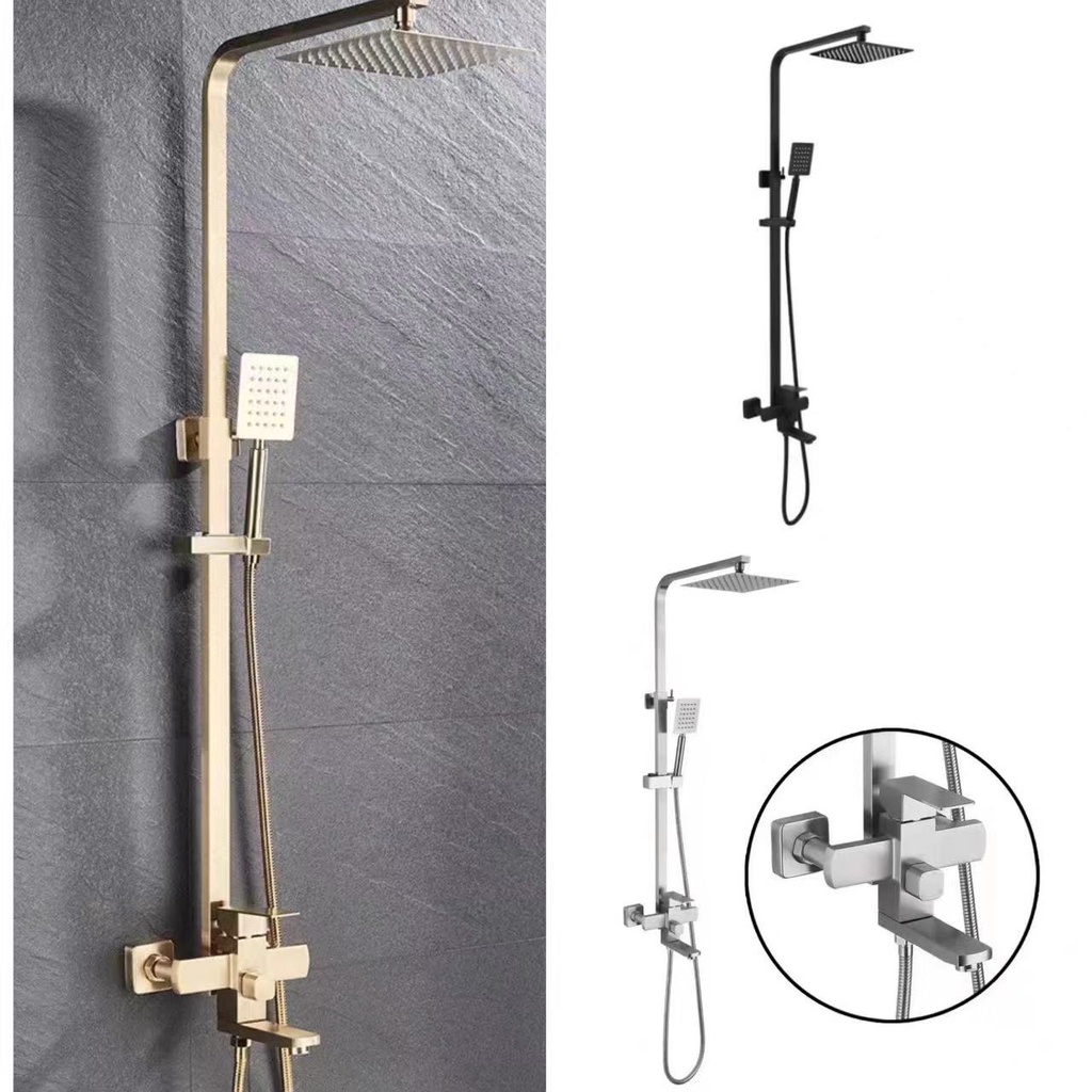 SUS304 Brushed Finish Gold Silver Black Hot And Cold 3Way Shower Set ...